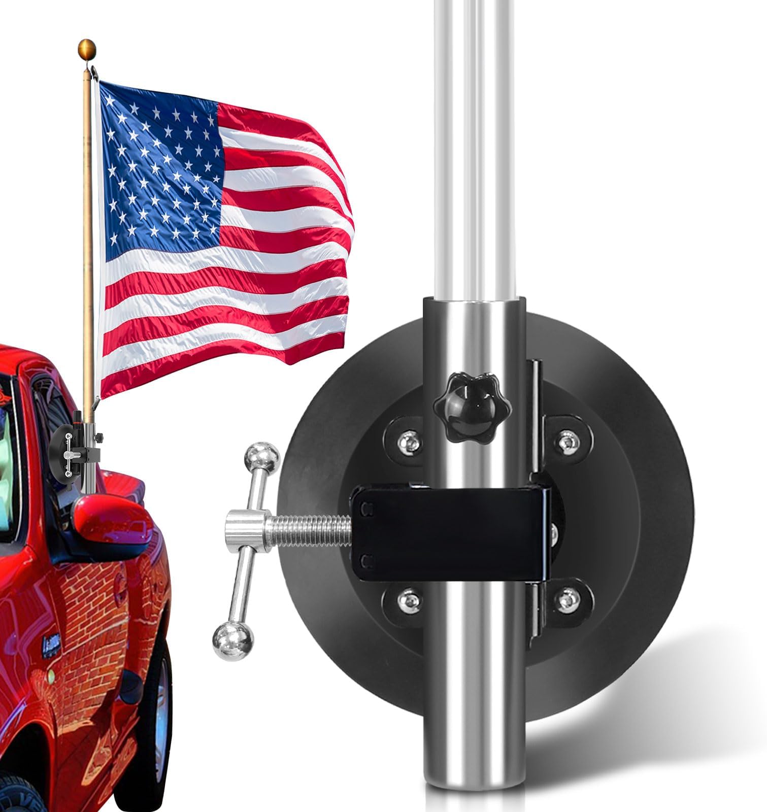 Amazon.com : HLOGREE Flag Suction Cup Mount for Car,Flag Pole Holder ...