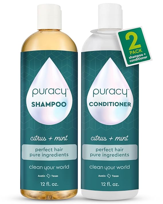 Amazon.com : Puracy Shampoo and Conditioner Set, Sulfate-Free, Hair ...
