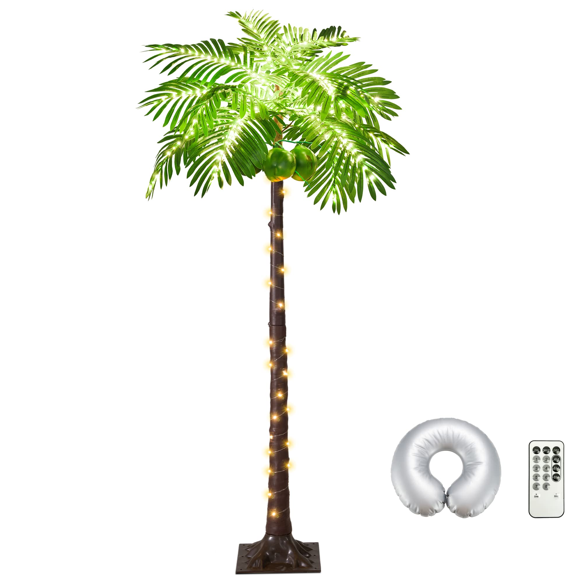 Spurgehom 5FT Lighted Palm Tree 308 LED Artificial Palm Tree Decor with ...