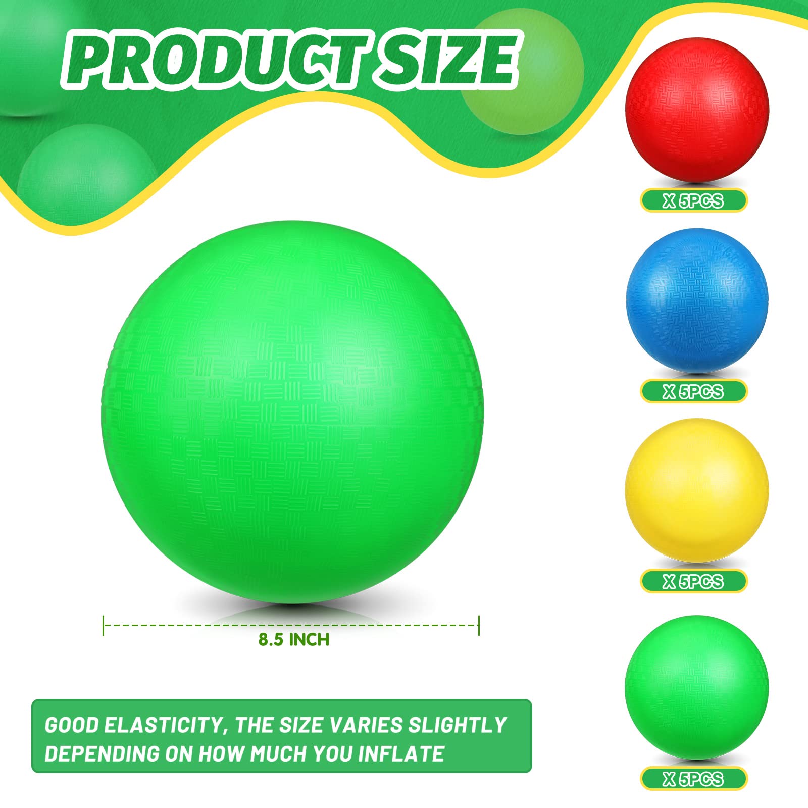 Snapklik.com : Jerify 20 Pack Large Dodgeballs Kickballs Colorful ...