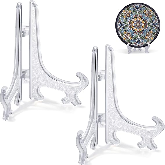Amazon.com: Funzhan 2pcs Small Clear Acrylic Plate Stands for Display 3 ...