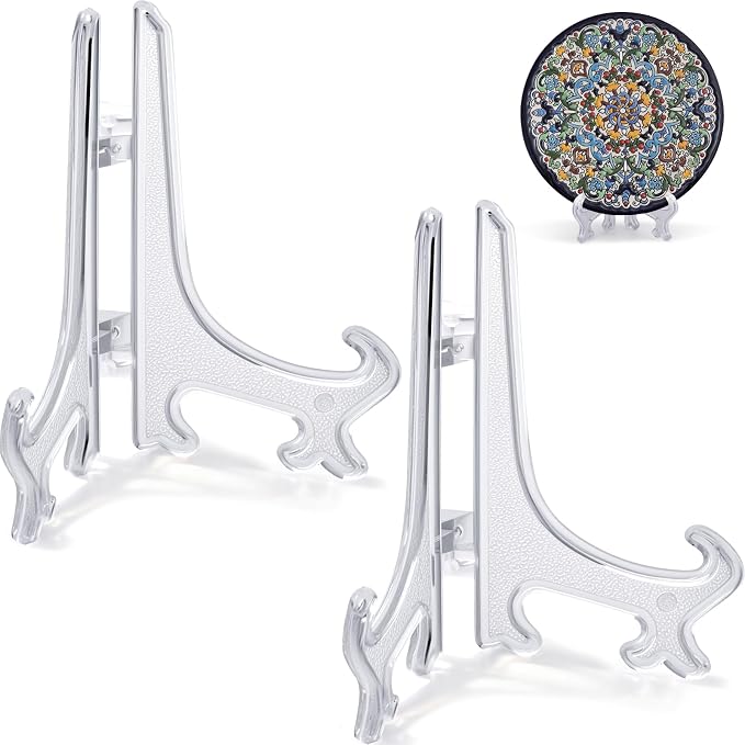 Amazon.com: Funzhan 2pcs Small Clear Acrylic Plate Stands for Display 3 ...