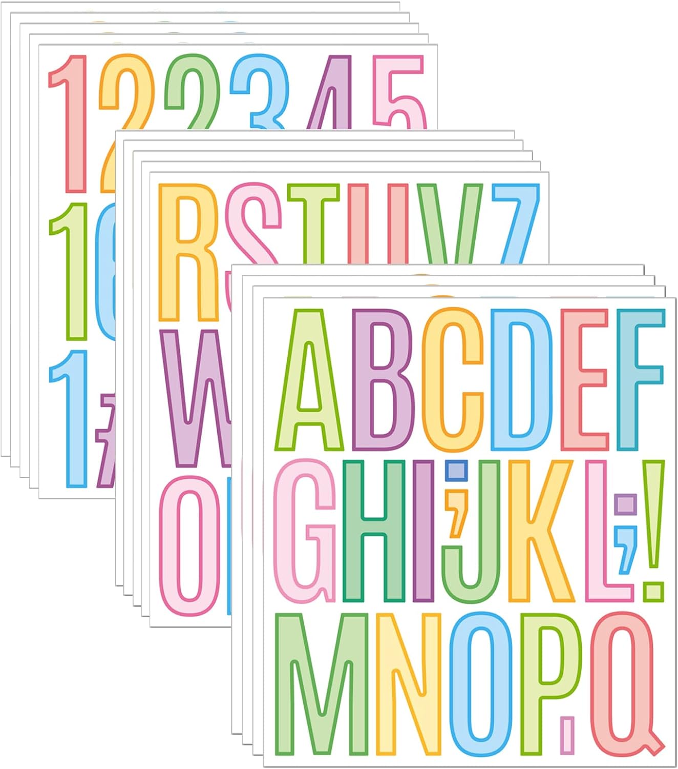 Amazon.com: 12 Sheets Letter Stickers, 264 Alphabet Stickers, 3 inch ...