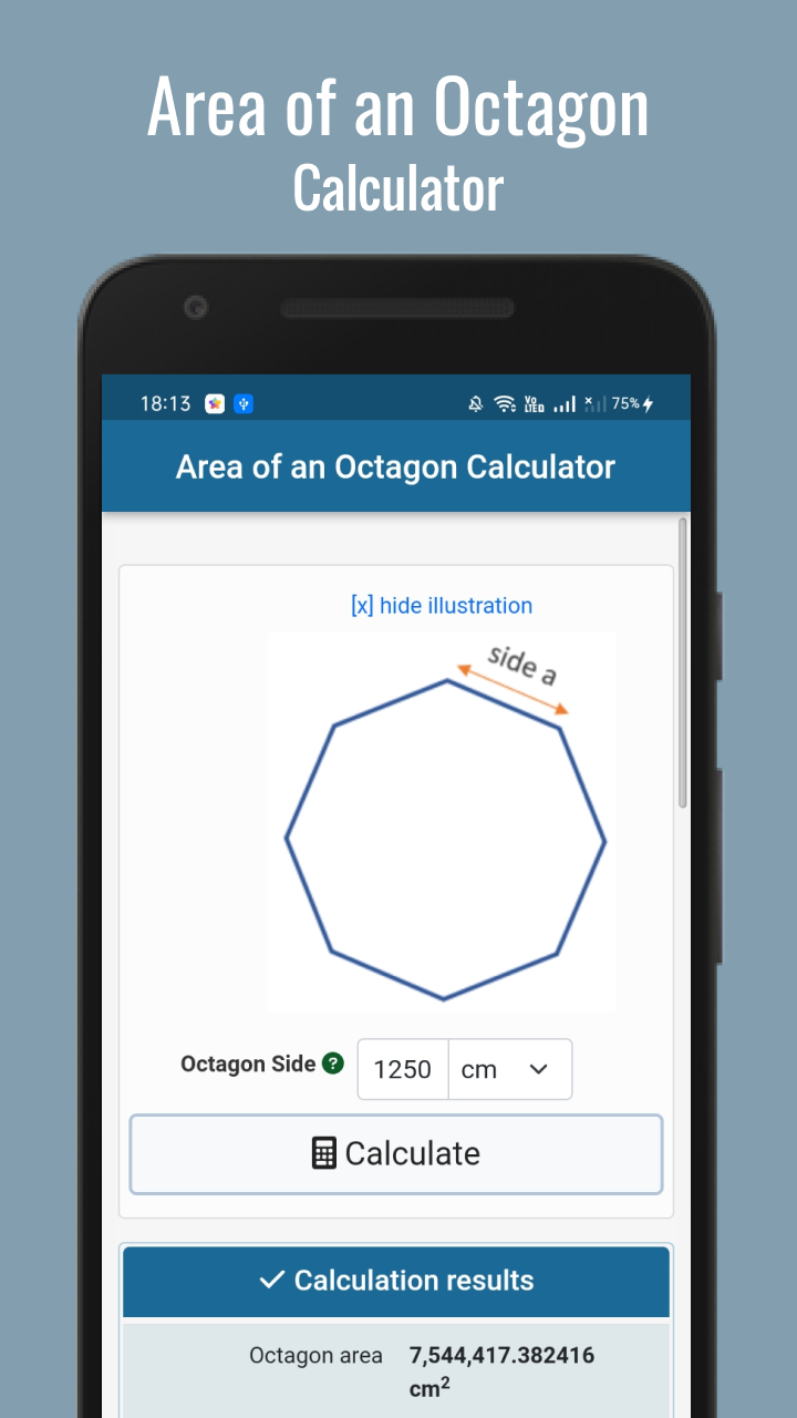 Area of an Octagon Calculator - App on Amazon Appstore