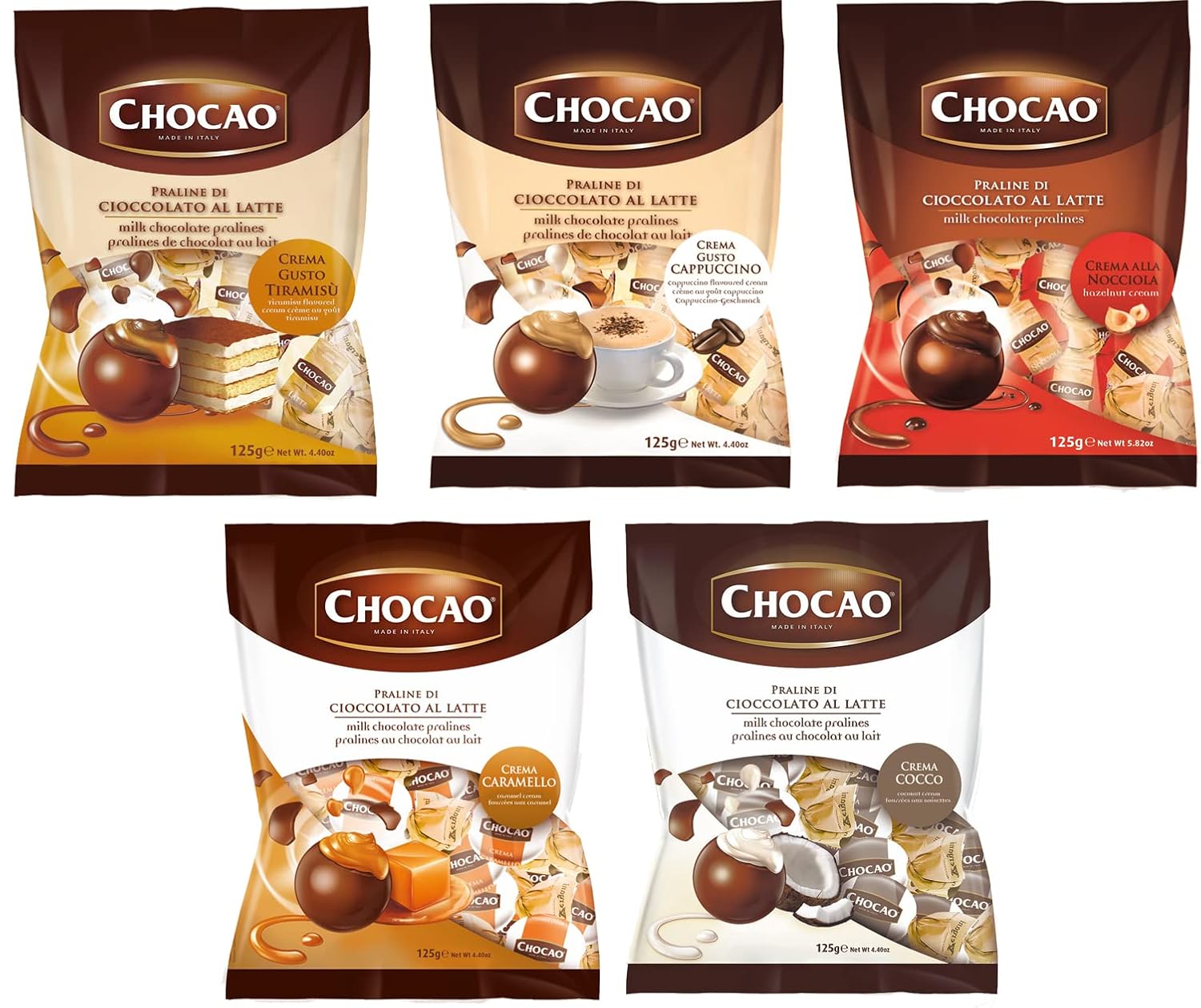 Amazon.com : Italian Imported Milk Chocolate Pralines Pack of 5-20.20oz ...