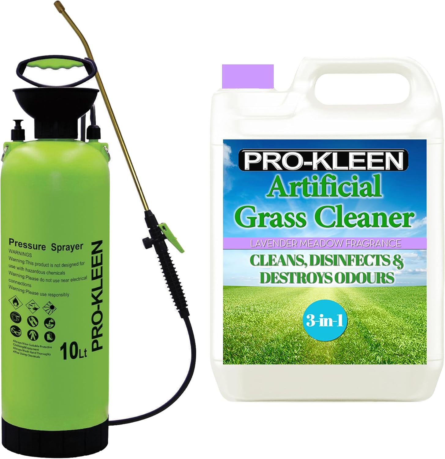 Pro-Kleen Artificial Grass Cleaner 5L and Disinfectant With 10Ltr Pump ...