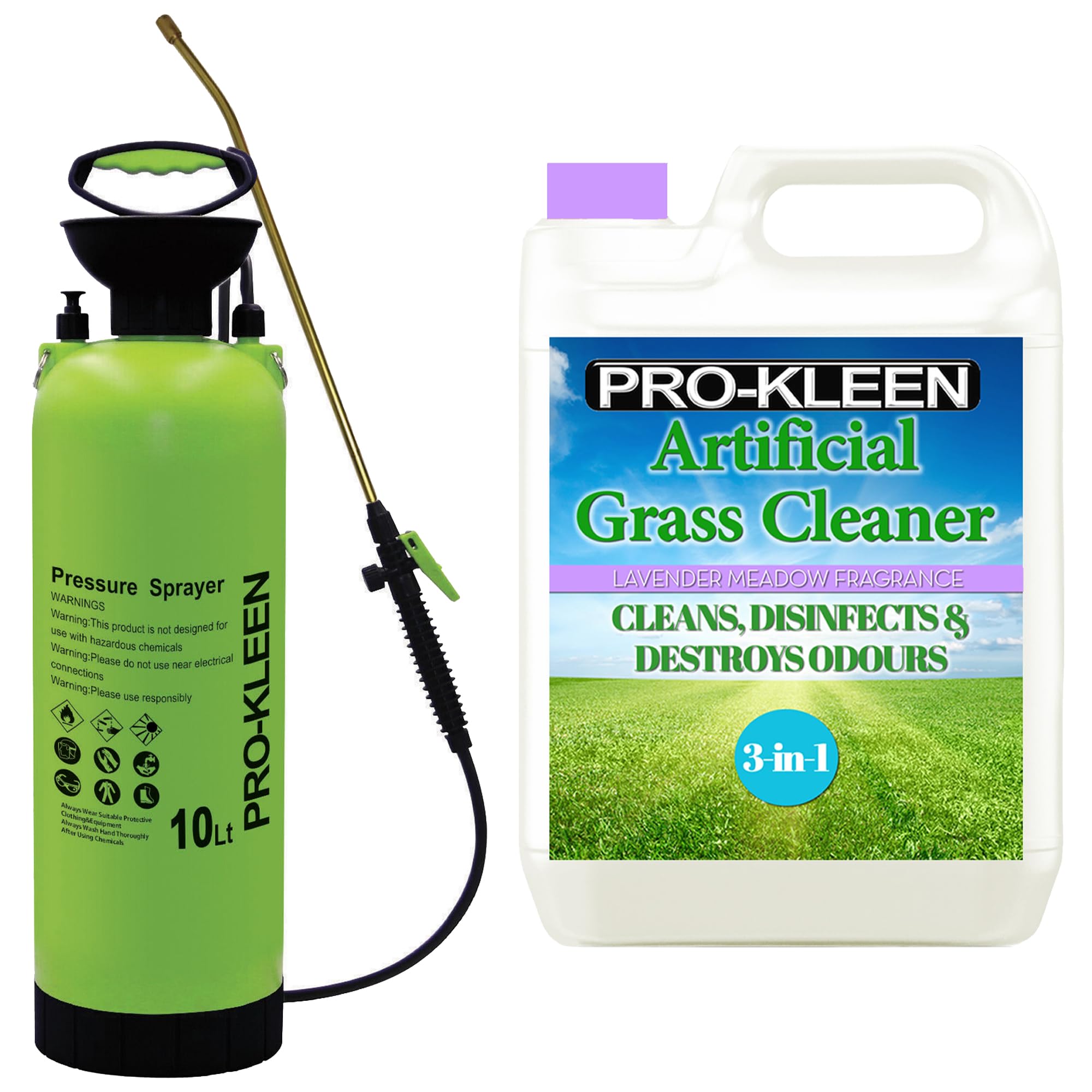 Pro-Kleen Artificial Grass Cleaner 5L and Disinfectant With 10Ltr Pump ...
