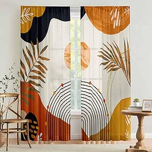 Amazon.com: Colorful Boho Curtains Mid Century Modern Light Filtering Curtains 52X72Inch ...