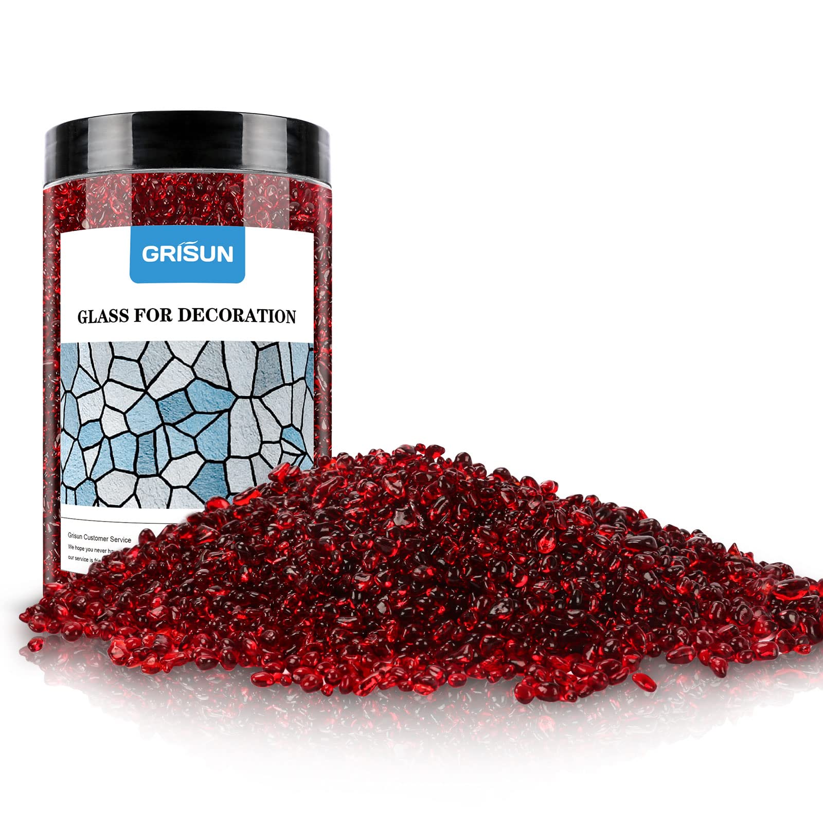 Amazon.com: GRISUN Red Fire Glass for Crafts, 2 Pounds Jar 3-6mm ...