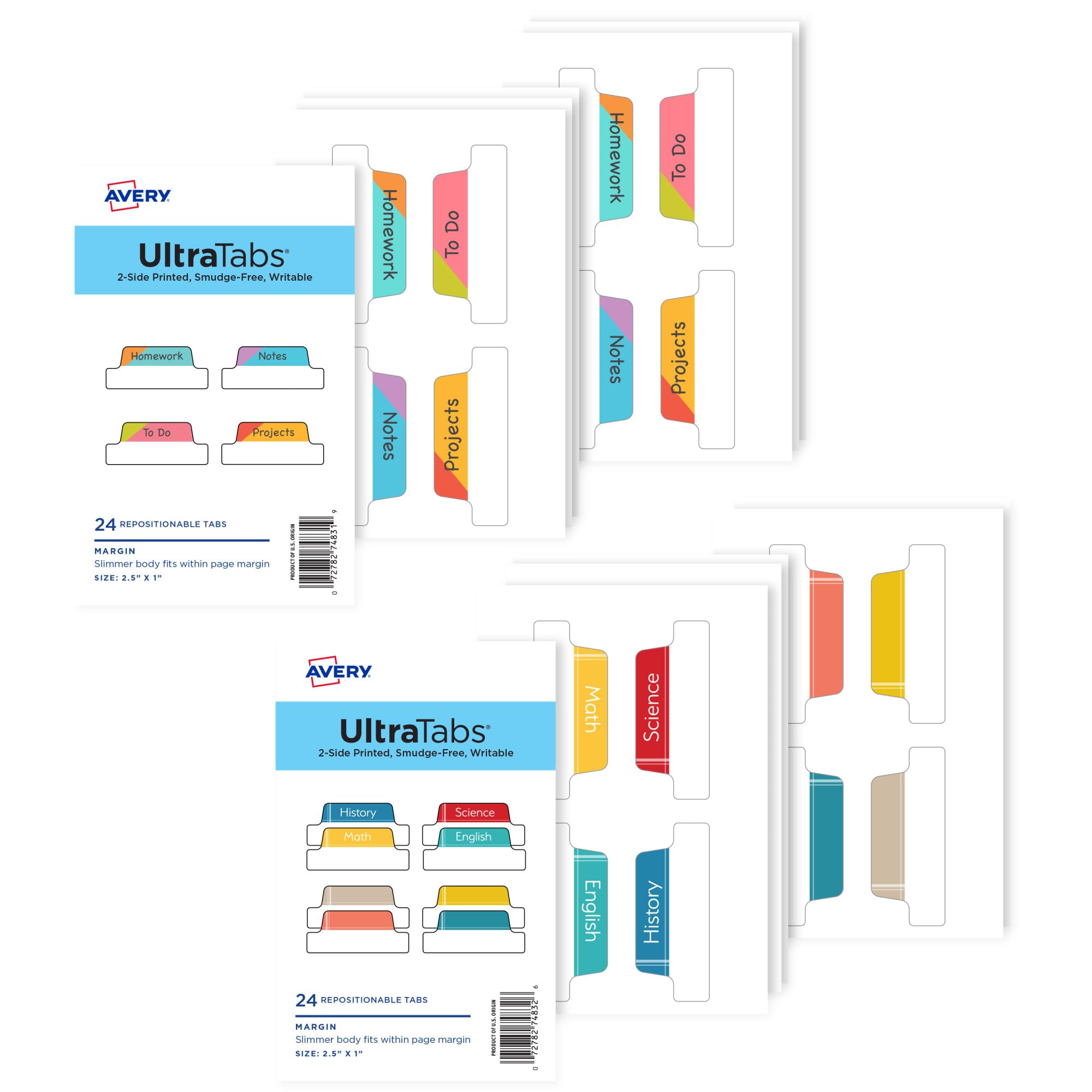 Snapklik.com : Avery Ultra Tabs Bundle, Student And School Subject Tabs ...