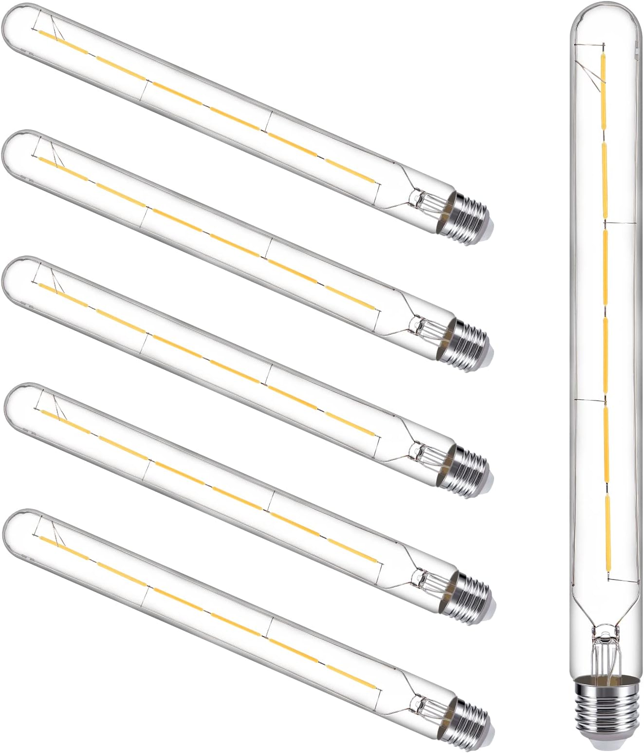 Vintage Tubular LED Filament Bulb Dimmable T30 6W LED Light Bulb, E26 ...
