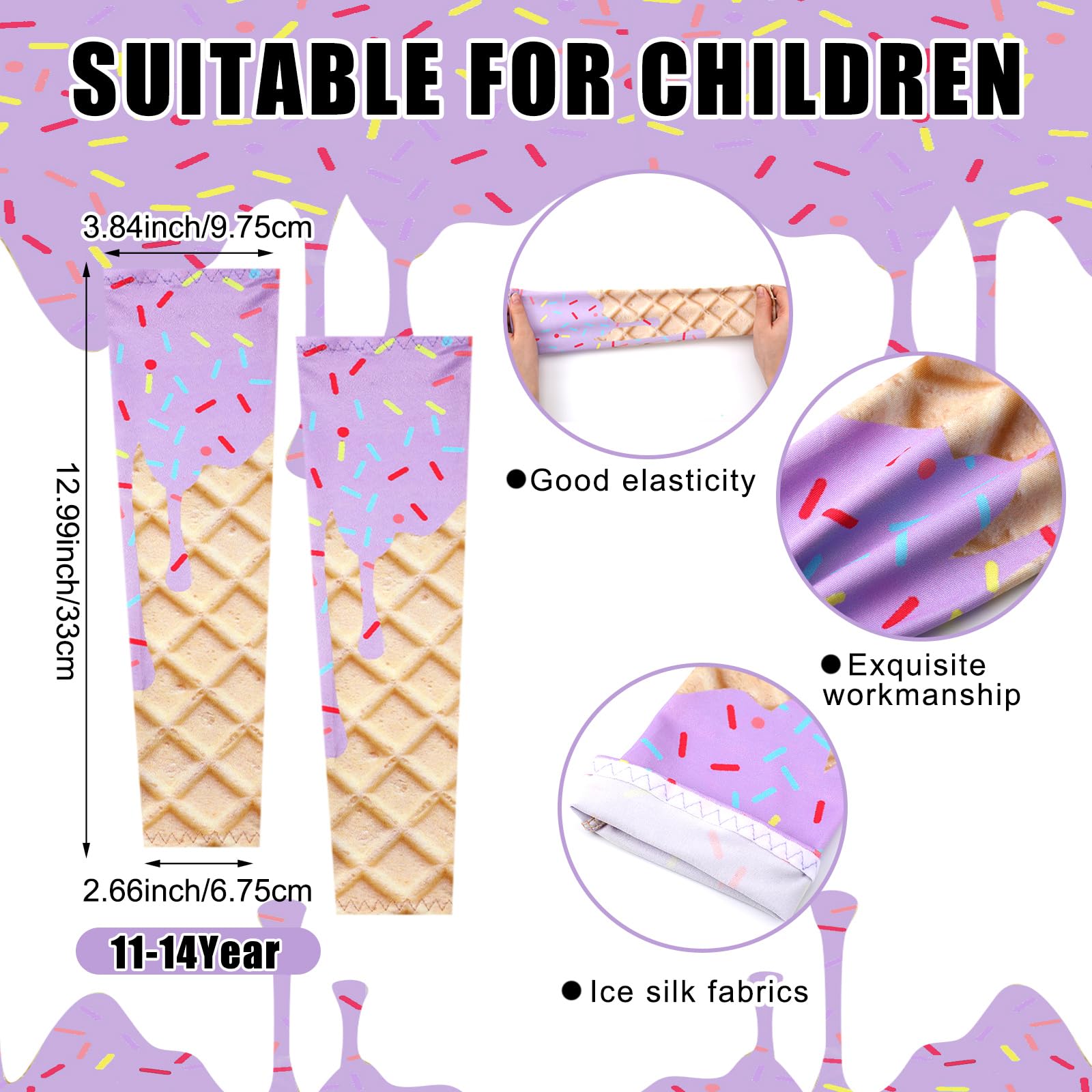 Snapklik.com : Xuhal 10 Pairs Ice Cream Arm Sleeves For Kids ...