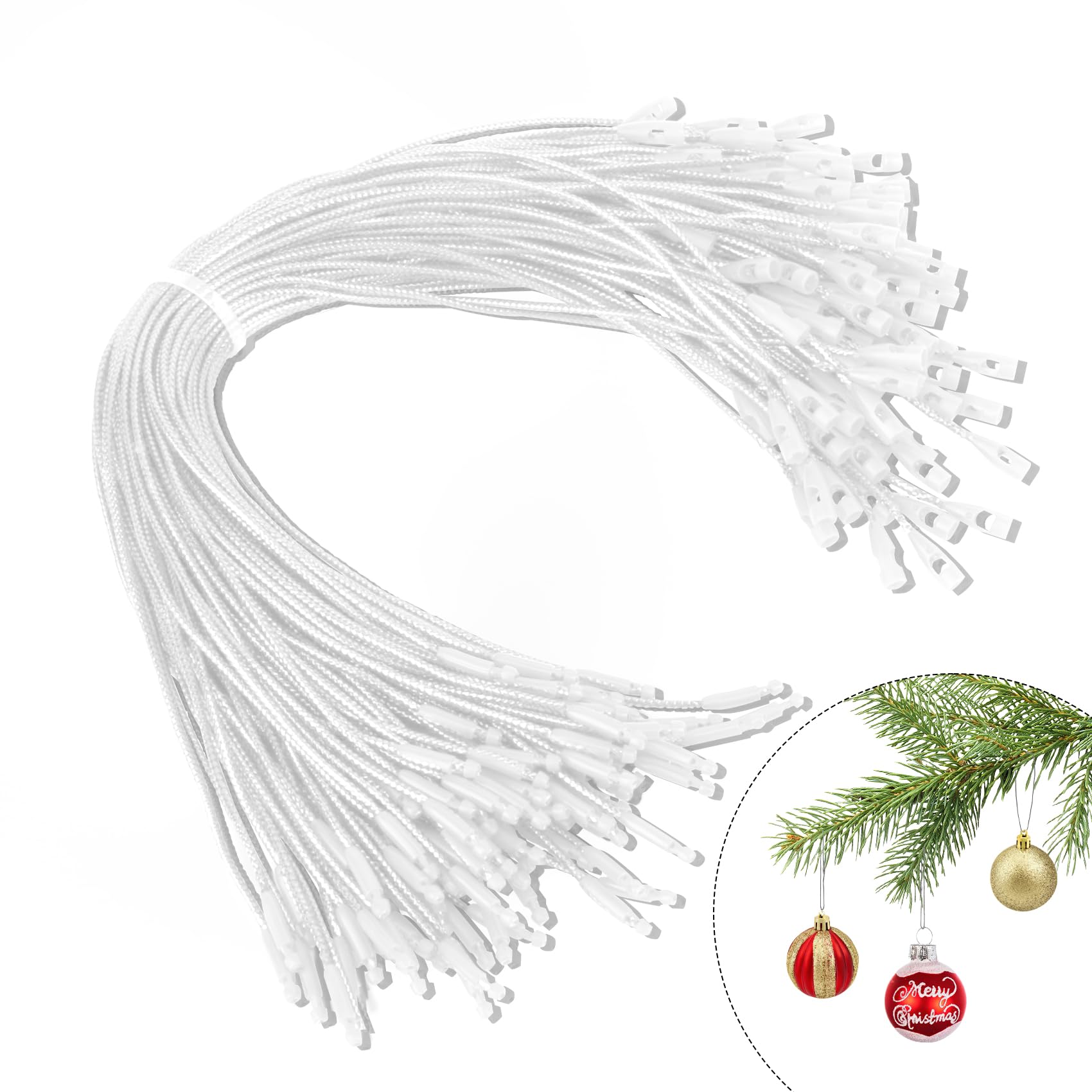 Amazon.com: Christmas Ornament Hangers String, 100 Pcs PreCut Ornament ...