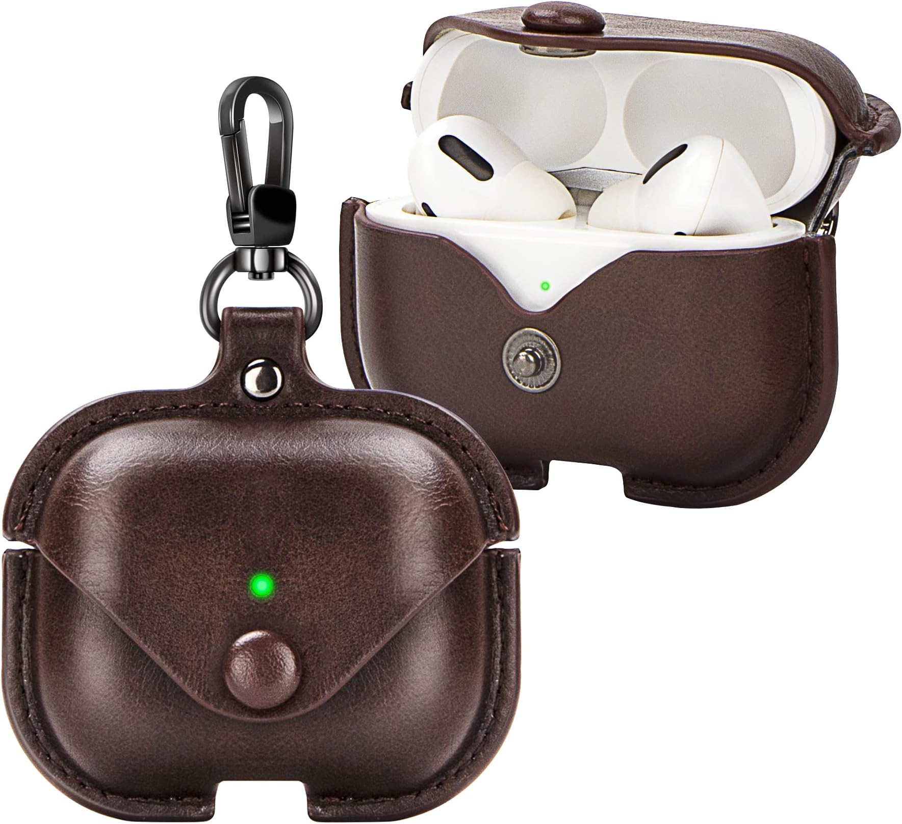 Amazon.com: Leather Case for Airpods Pro with Keychain, Premium Leather ...