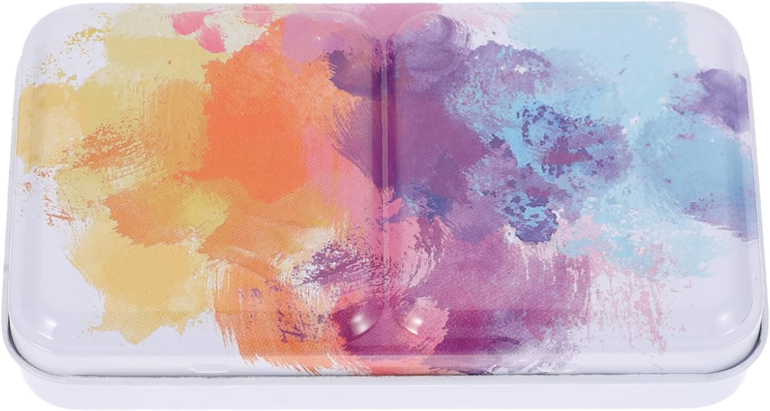 SUPVOX Watercolor Box Empty Metal Box Portable Storage Paint Case(Iron ...