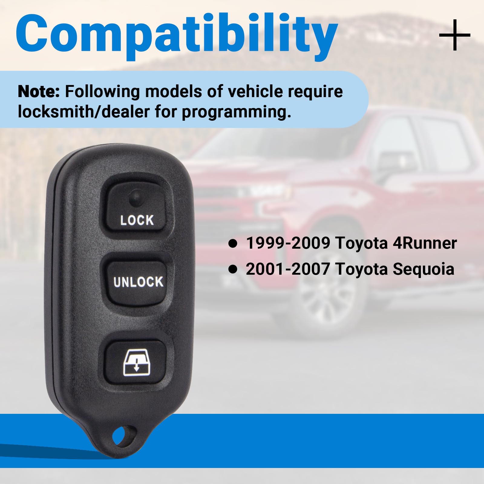 Toyota Key Fob Pair Of 2 Replacement Keyless Entry Remote Fobs For ...