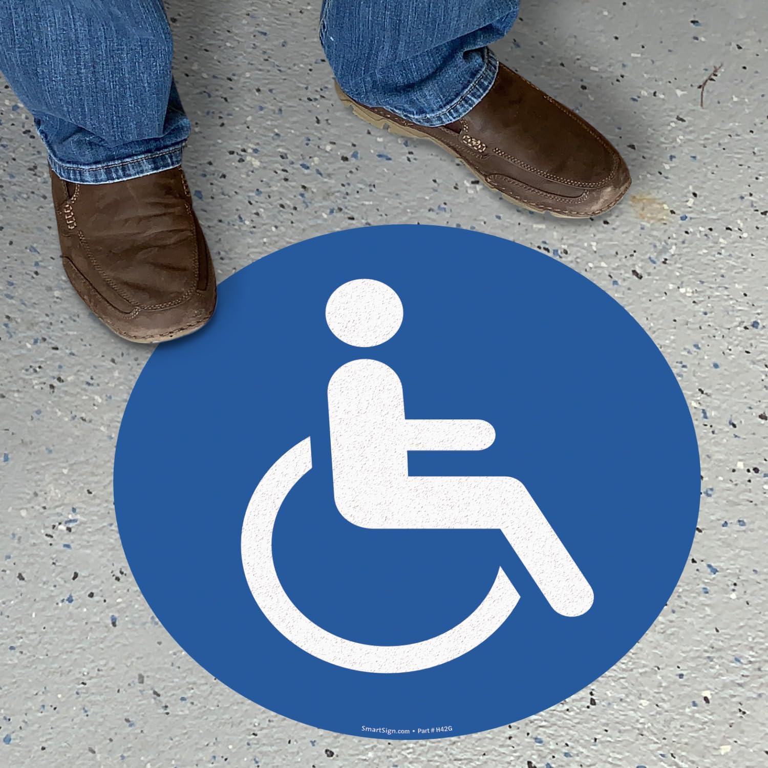 Amazon.com : SmartSign "Handicap Symbol" SlipSafe Floor Sign, 9" x 9 ...