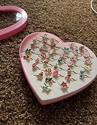 Amazon.com: PASEMM 36pcs Little Girl Jewel Rings, Adjustable, No ...