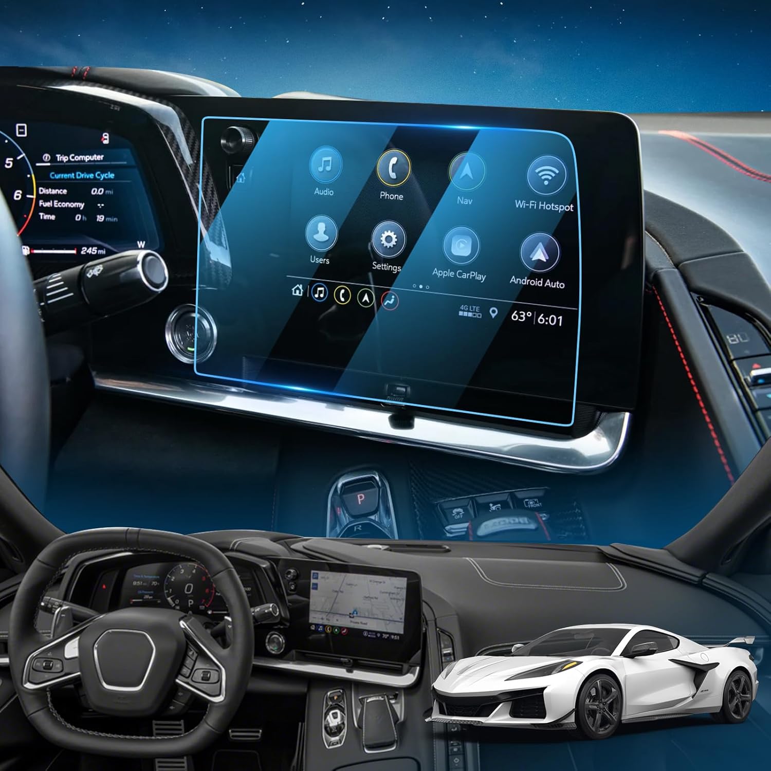 Amazon.com: LFOTPP C8 Corvette Screen Protector 2PCS for 2022-2025 ...