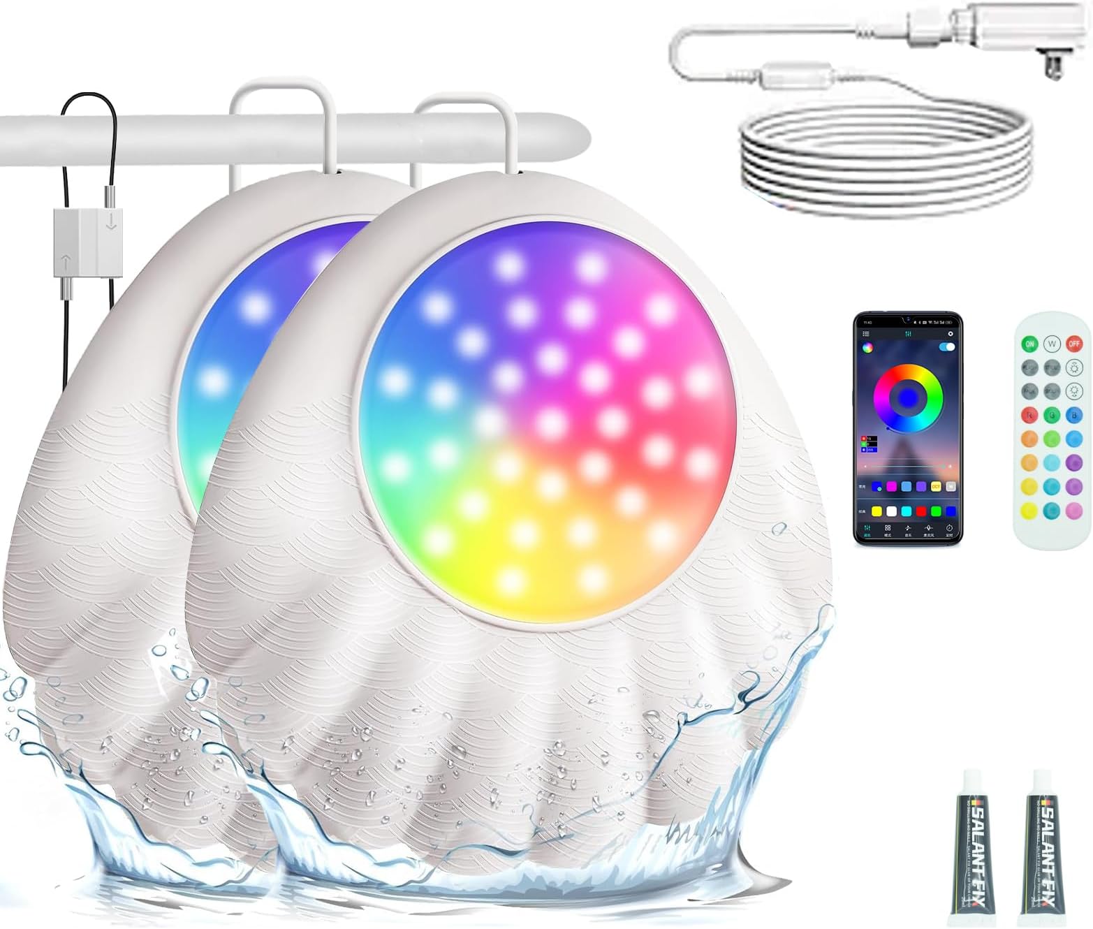 Amazon.com : esmartfalcon Pool Lights for above Ground Pools with App ...