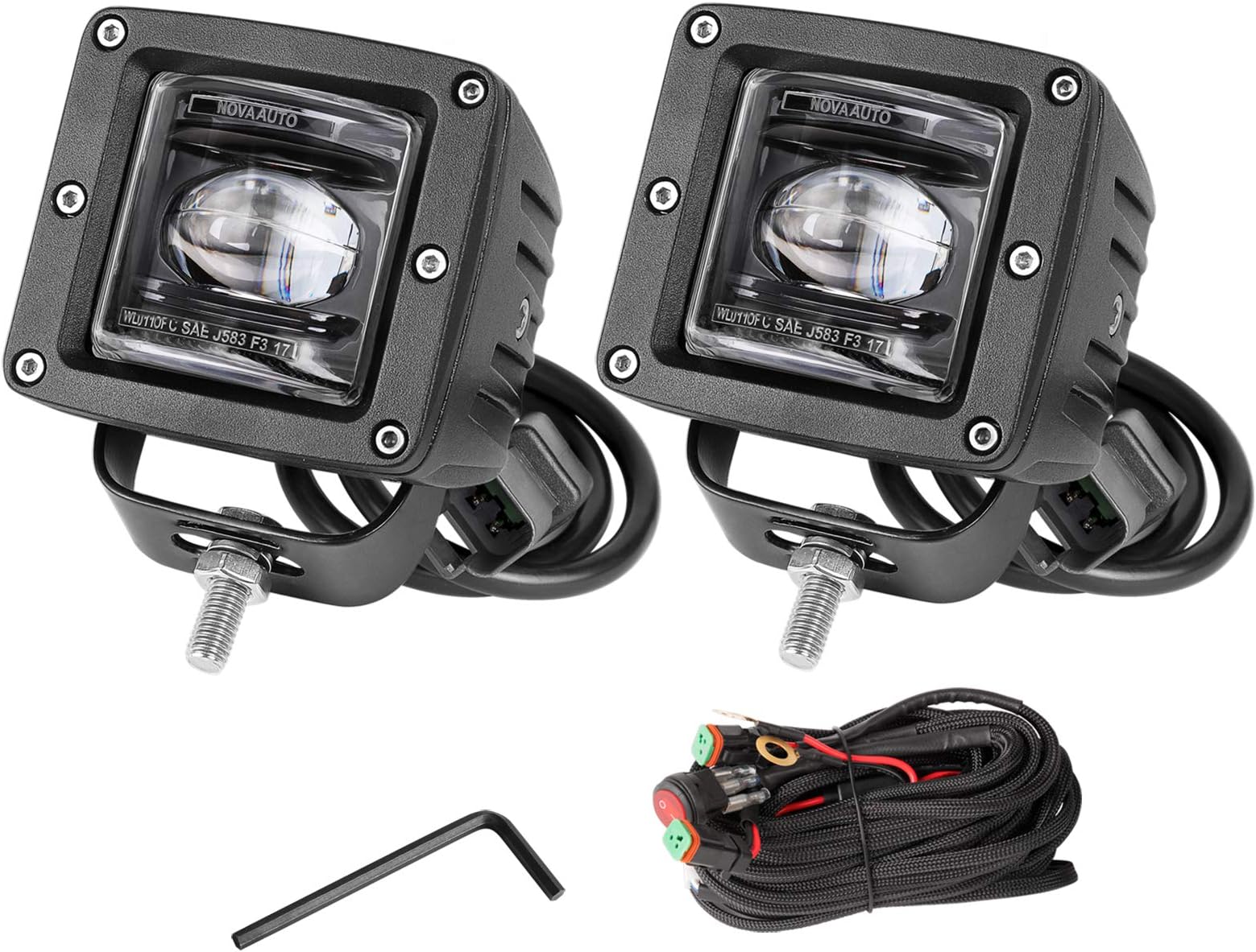 Amazon.com: Wayup SAE Fog Lights, 3 Inch LED Pod Lights DOT Approved ...