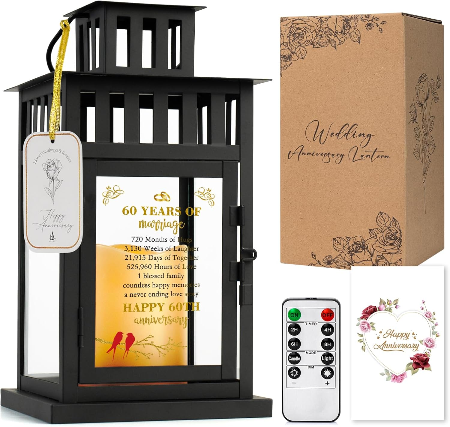 Amazon.com: HN HAIINAA 60th Wedding Anniversary Lantern 60th ...