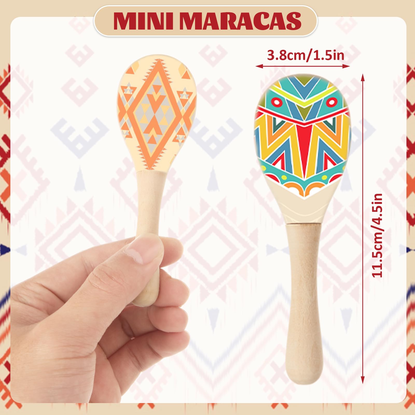 Snapklik.com : 30 PCS Mini Maracas Unfinished Wooden Maracas Bulk DIY ...