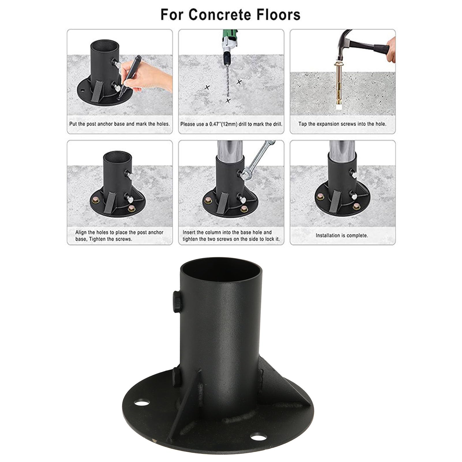 Empire Fence Post Chain Link Fence Pole Floor Flange, Heavy Solid Fence ...