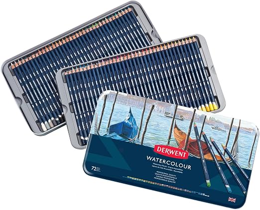 Derwent Watercolor Pencils, 3.4mm Core, Metal Tin, 72 Count (32889 ...