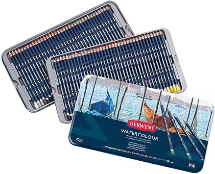 Derwent Watercolor Pencils, 3.4mm Core, Metal Tin, 72 Count (32889 ...