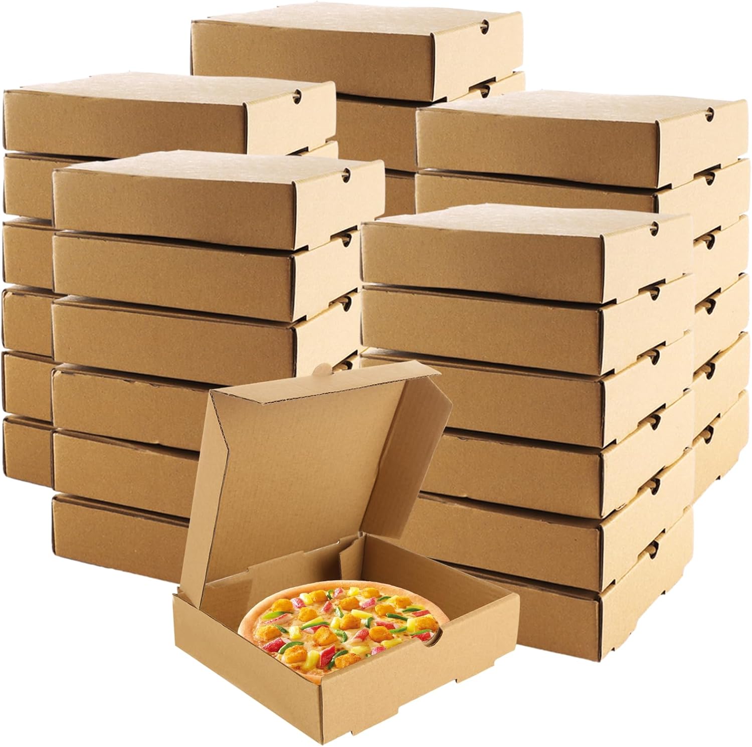 Amazon.com: SHUESS 36 Pack Kraft Corrugated Mini Pizza Boxes 6 inch ...