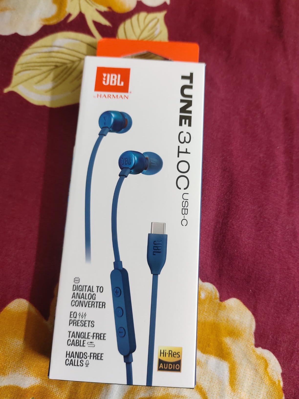 JBL Tune 310 Wired in-Ear Type C Headphones, Hi-Res Audio with Digital ...