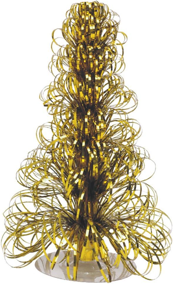 Amazon.com: Glitz Ribbon Strand Centerpiece, Gold Christmas Tree : Home ...