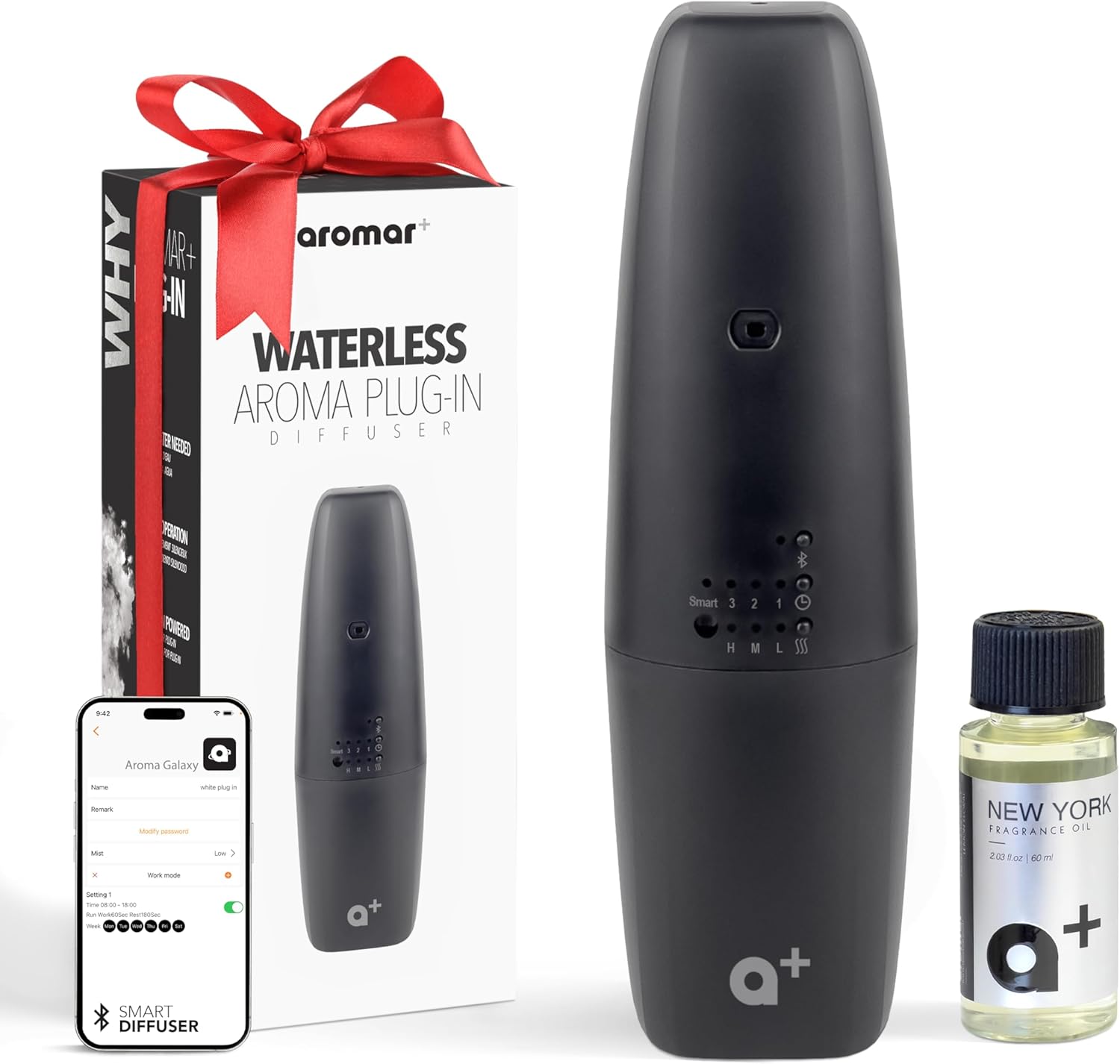 Amazon.com: AROMAR Waterless Plug-in Aroma Diffuser - Cold-Air Essential Oil Machine, App ...