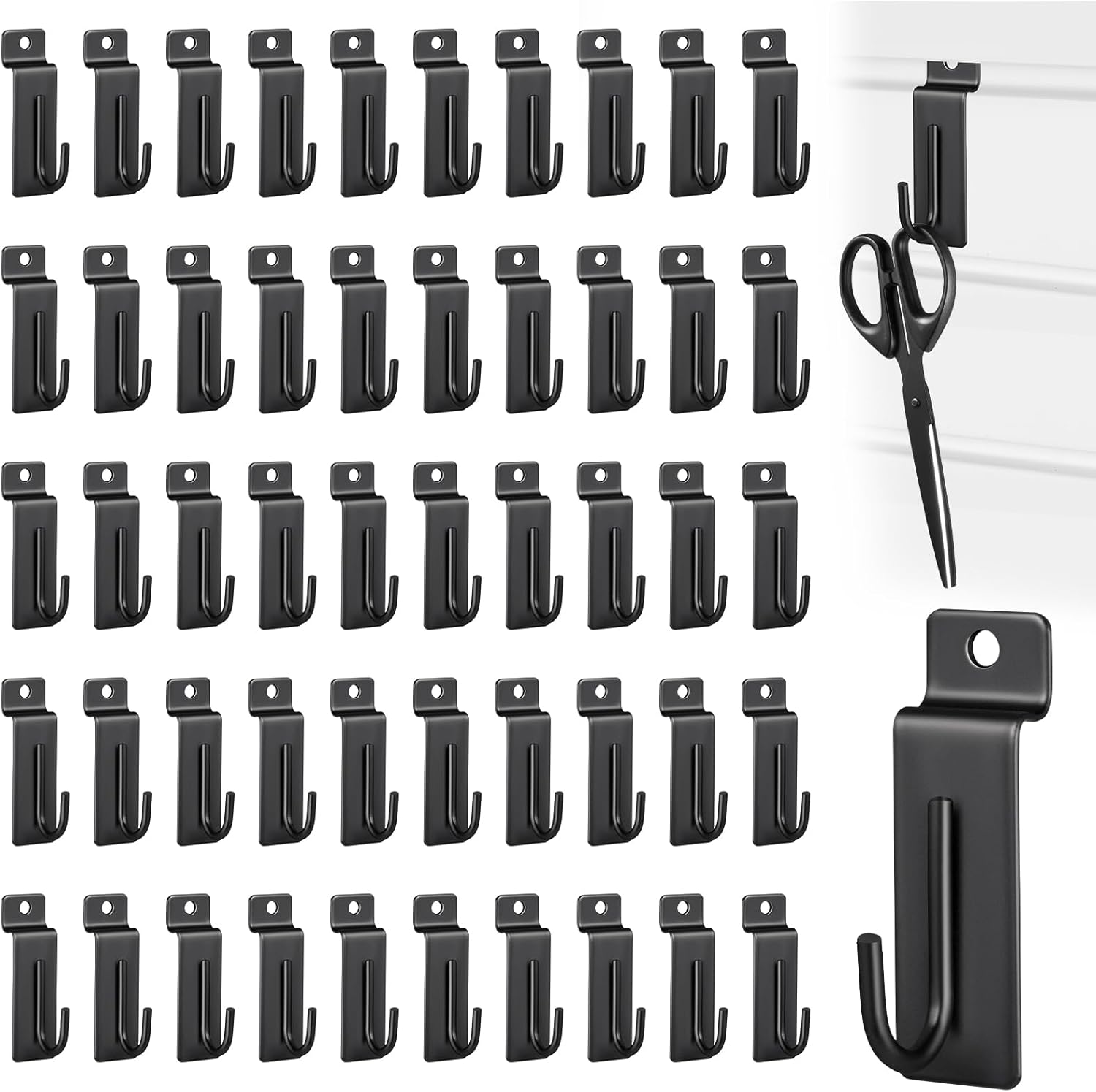 Amazon.com: SMAODSGN 50 Pieces Slatwall Hooks 1 * 3 Inches Metal ...