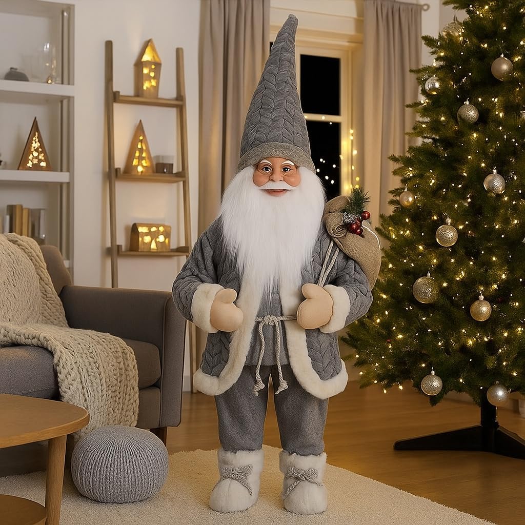 Marco Paul 85 m Grey Standing Santa Claus Decoration - Extra-Large ...