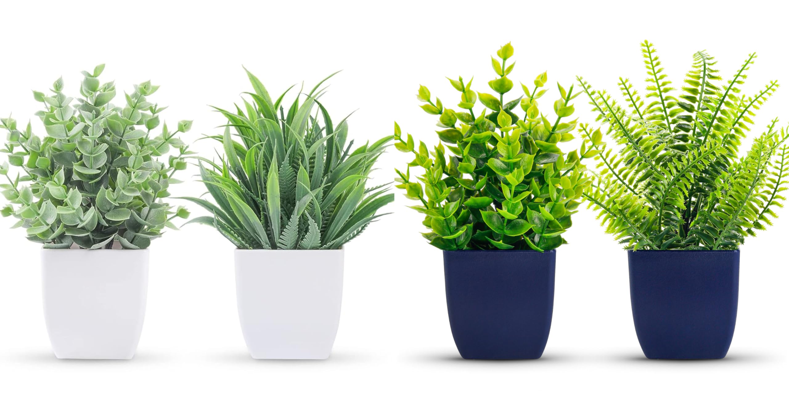 Amazon.com: Der Rose Bundle of 2 Packs Fake Plants and 2 Packs Fake ...