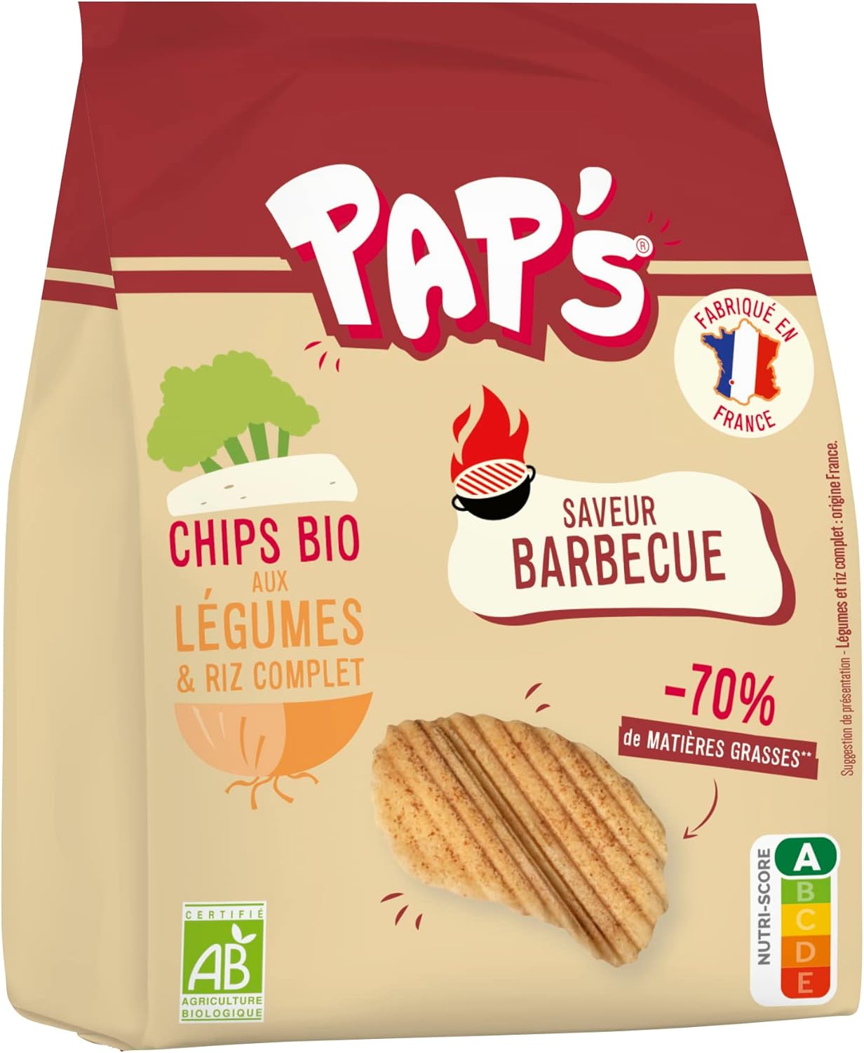Chips BIO aux Légumes & Riz Complet au BARBECUE [Lot de 8 sachets de ...