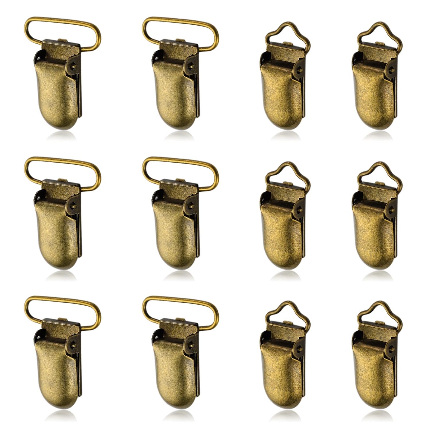 Amazon.com : Demearly 12 PCS 1" & 1/2" Suspender Clips Metal Pacifier ...