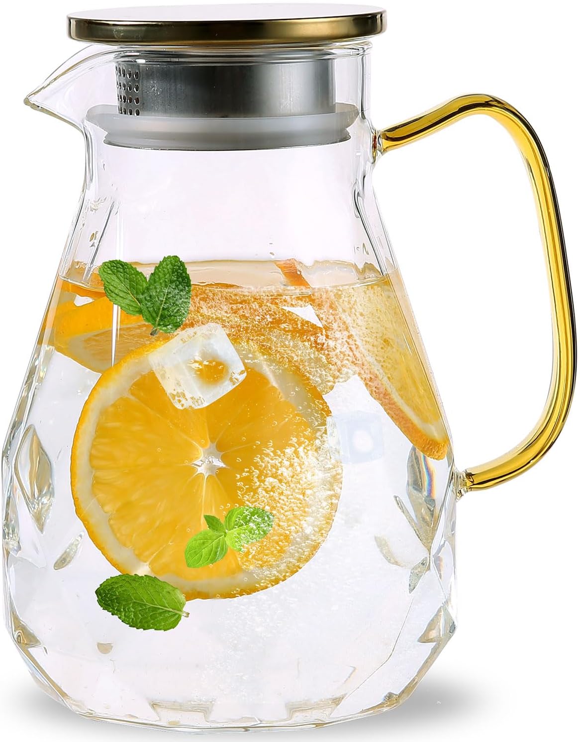 Amazon.com: Auxmeware - Heat Resistant Glass Pitcher With Lid And Spout ...