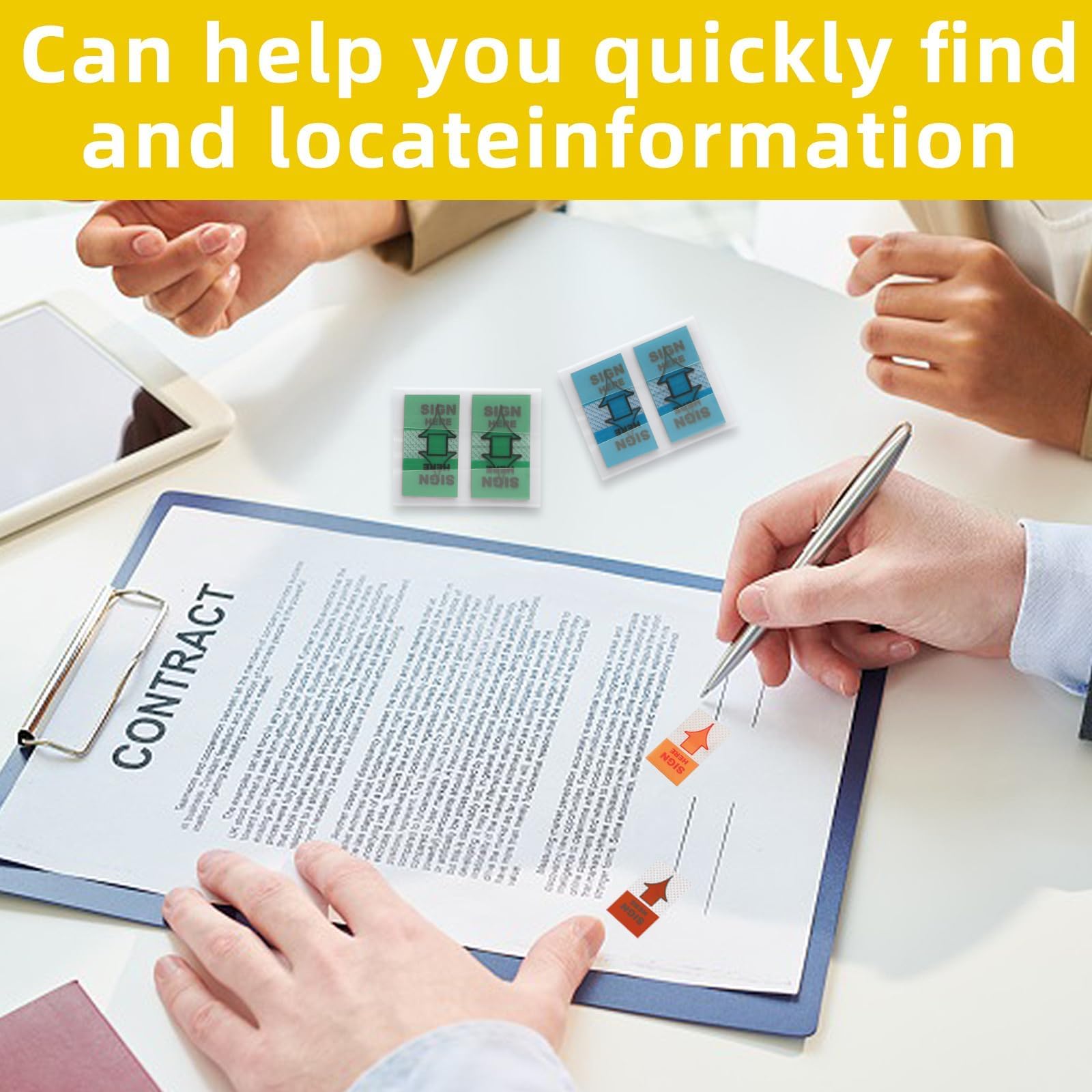 Snapklik.com : 750PCS Sign-Here-Post-It-Flags, 5 Color Sign Here Tabs ...