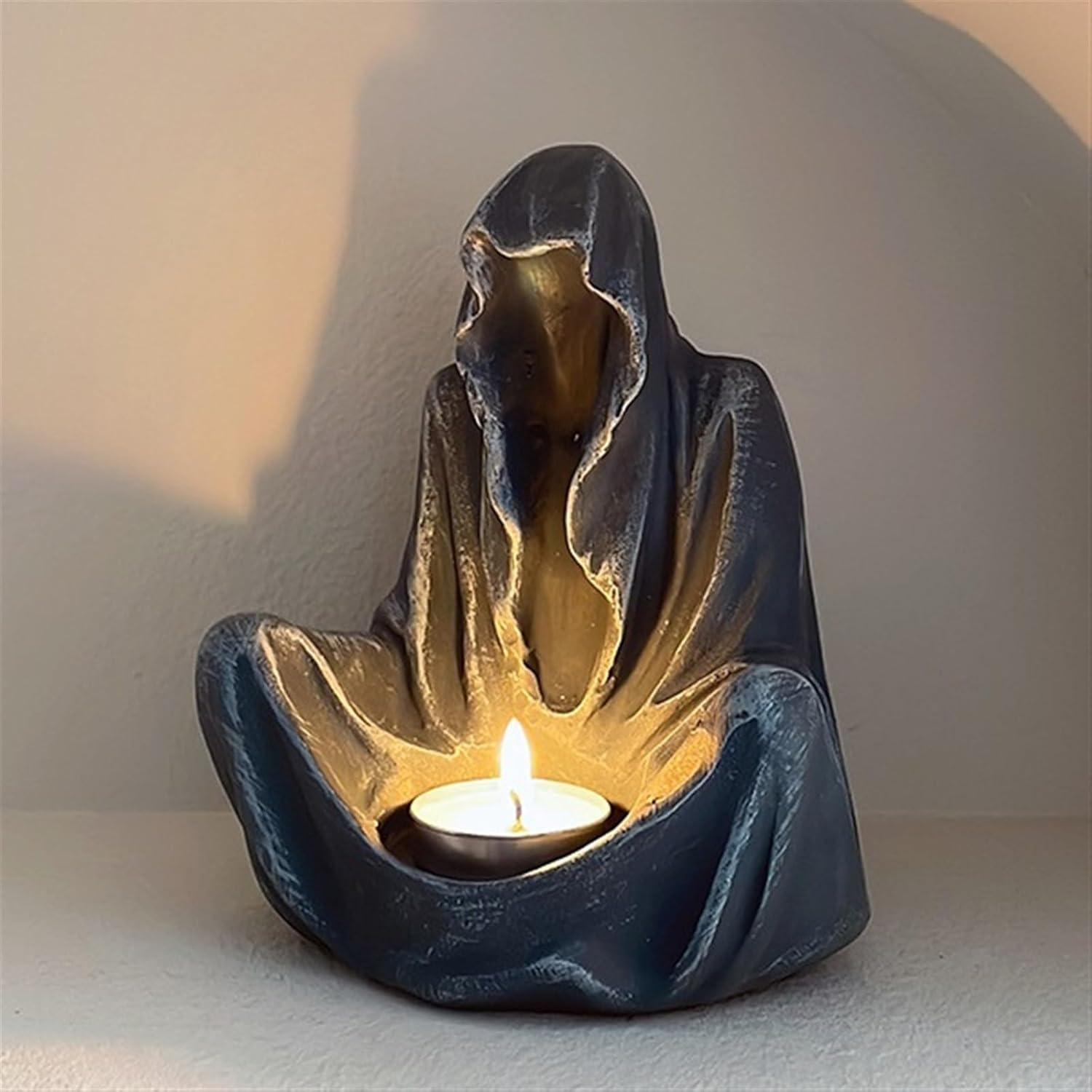 Amazon.com: Robe Seated Statue Candle Candle Holder, Horror Resin ...
