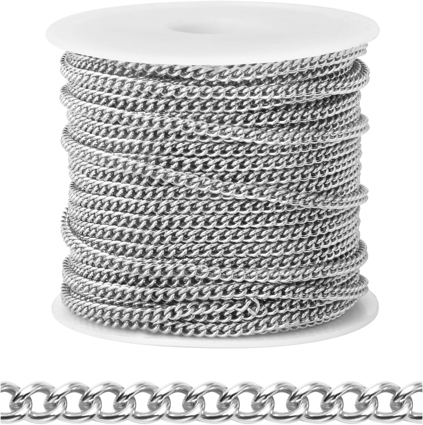 Amazon.com: [66 FT] Stainless Steel Curb Chains Bulk for Jewelry Making ...