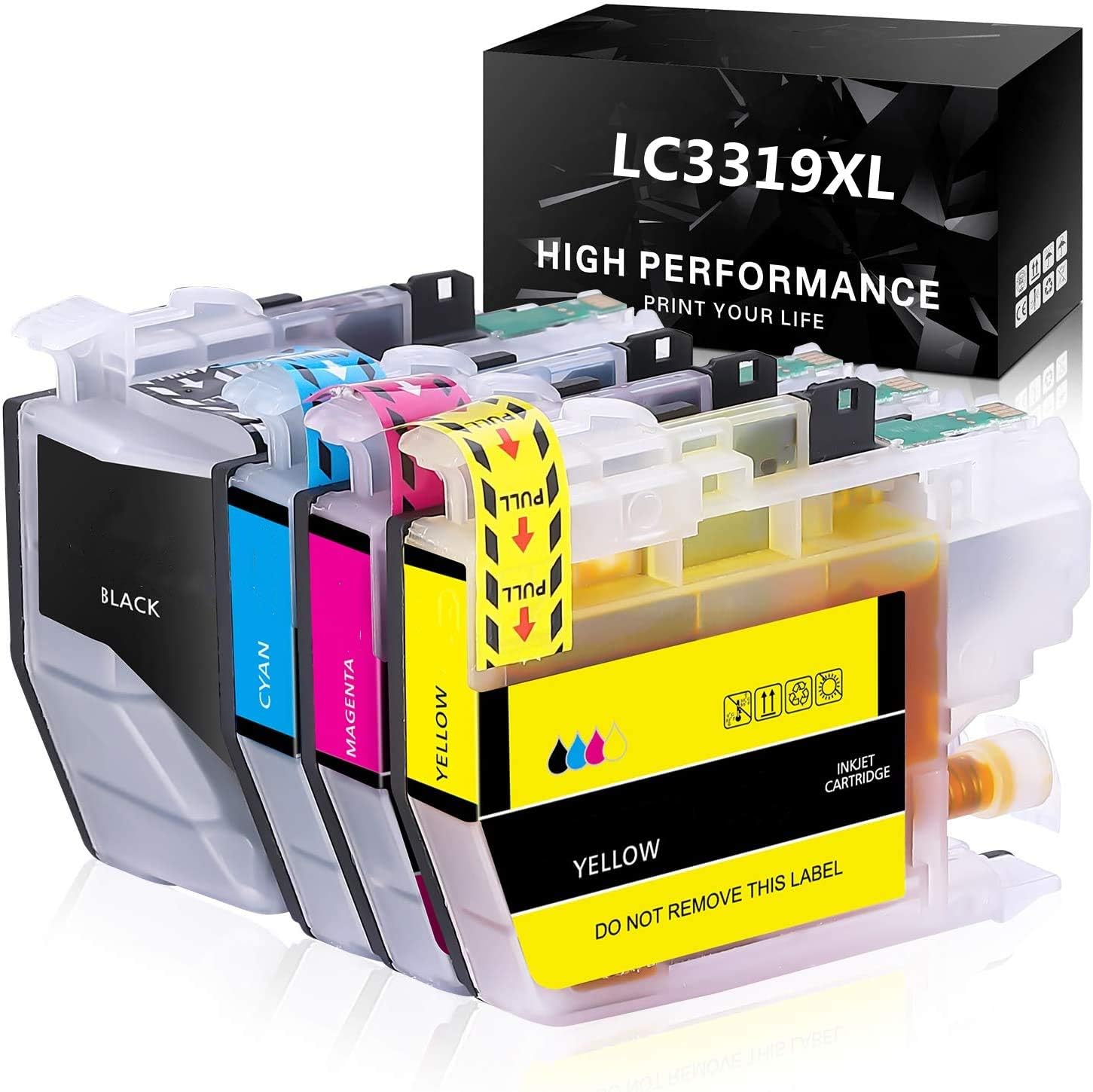 4 Pack LC3319XL LC-3319XL Ink Cartridge Compatible with Brother MFC ...