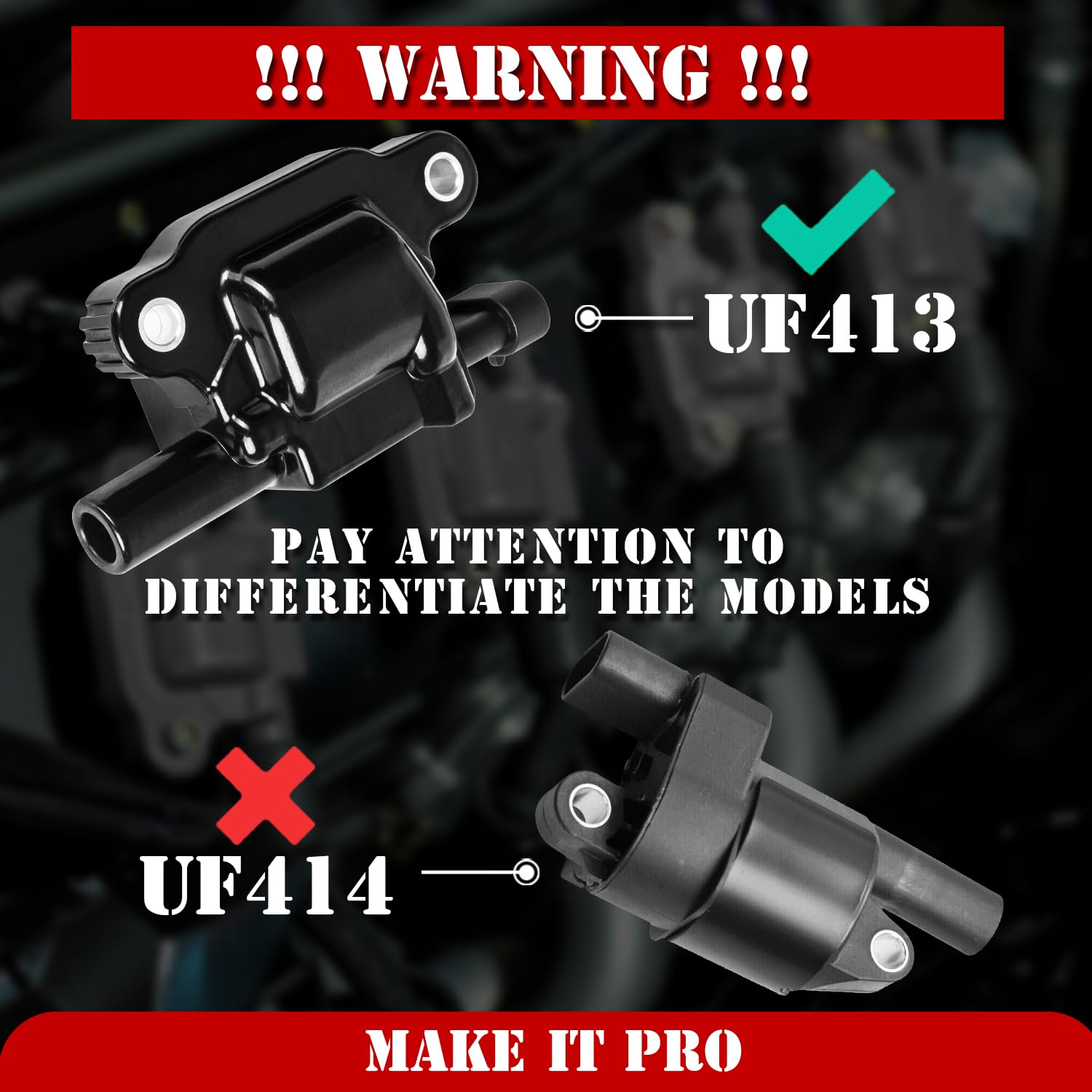 Snapklik.com : KitsPro UF413 D510C D513A Ignition Coil For Square (Not ...