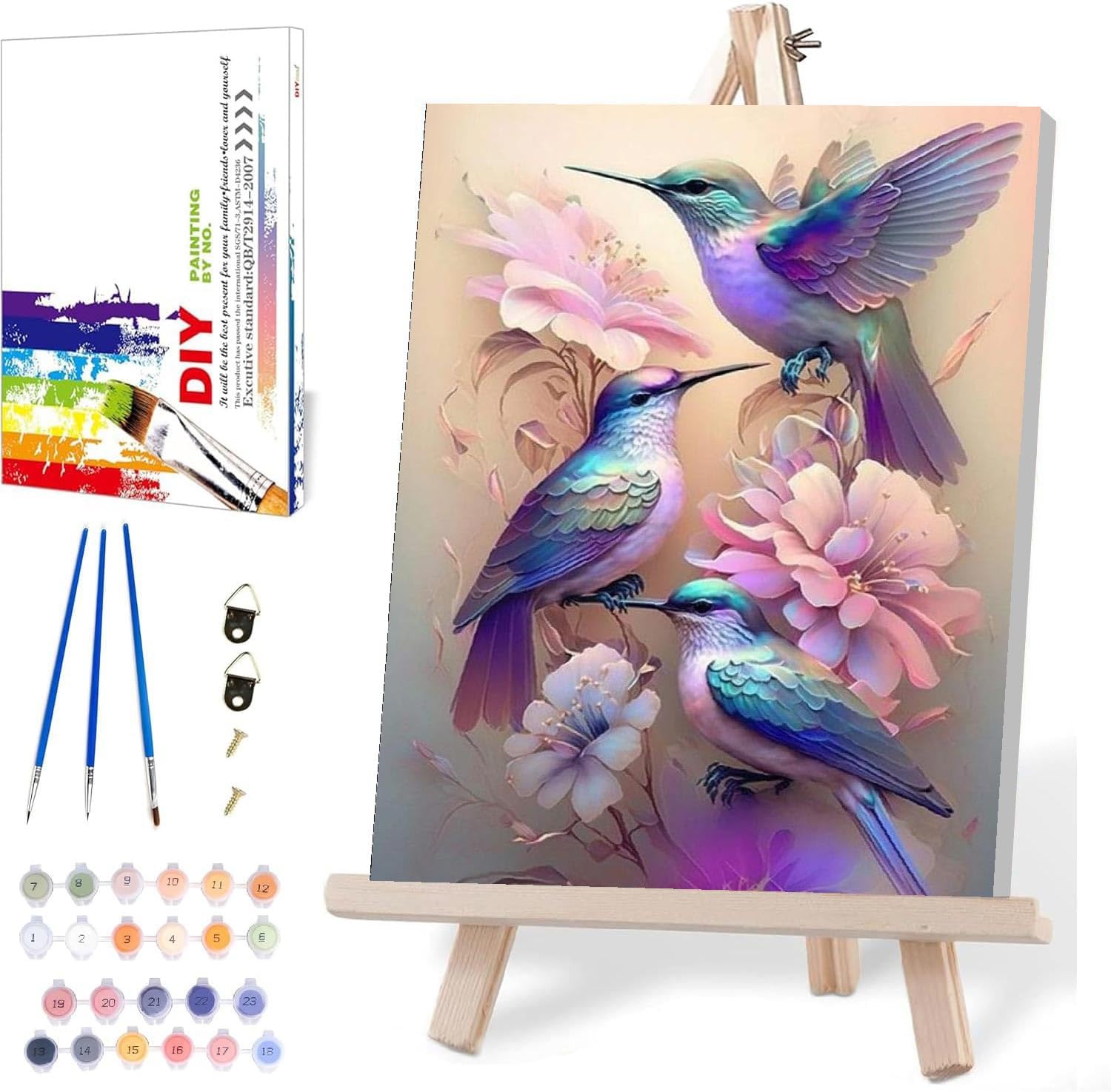 Amazon.com: MIRCVSH Paint by Numbers Kit for Adults Framed,Hummingbird ...
