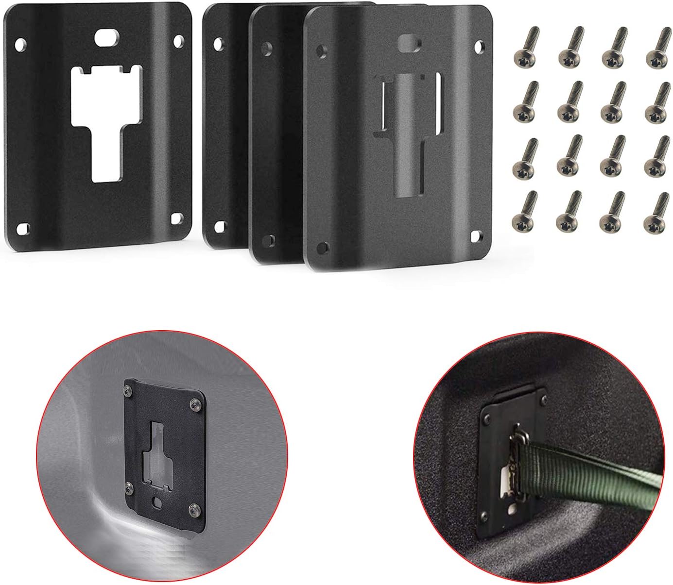 Amazon.com: Truck Tie Down Anchors 4 Pack Box Link Cleats & Plates ...