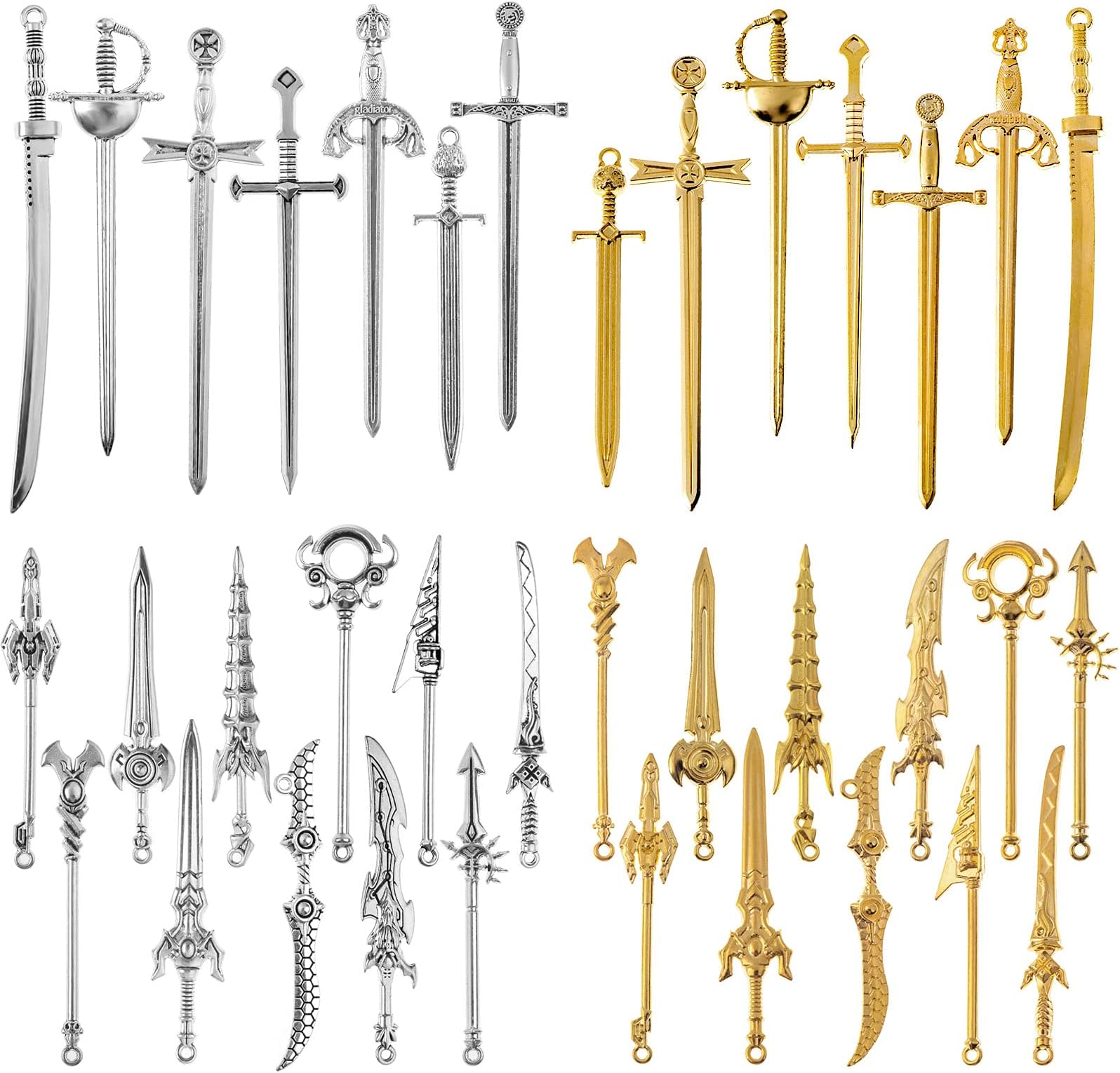 Amazon.com: YYaaloa 14pcs (7 styles) Sword Katana Knife Bookmark Charms ...