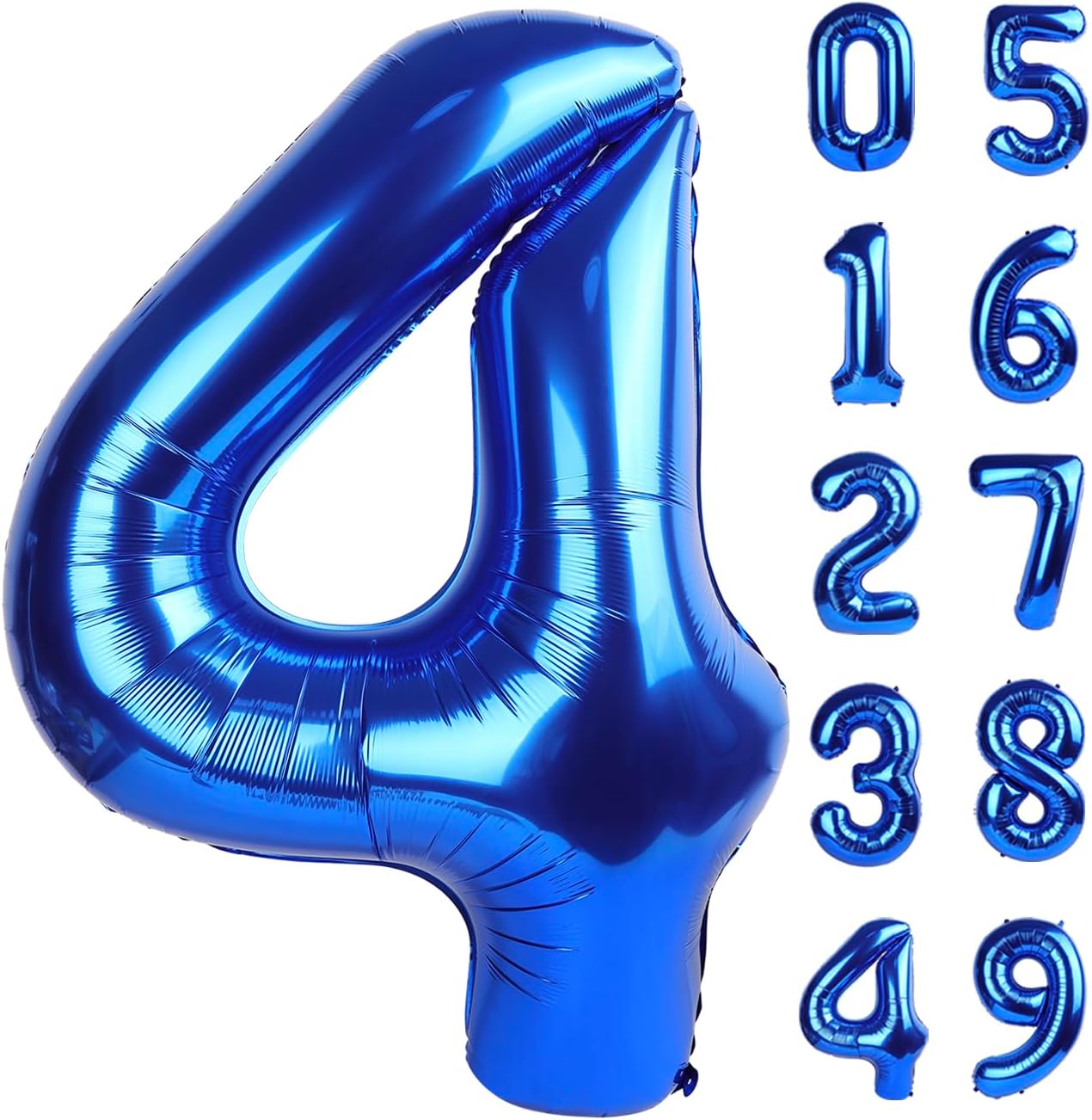 Amazon.com: Jumbo Mylar Navy Blue 4 Number Balloon 40 Inch, Big Number ...