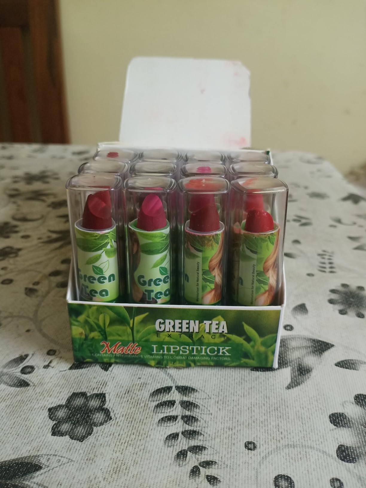 Buy ADS GreenViji Green Tea Matte Lipstick Set of 12 (Multicolour ...
